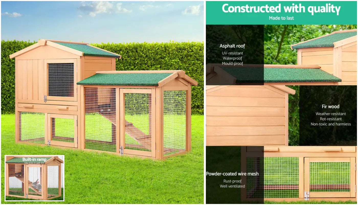 Choosing the Perfect Wooden Pet Hutch: Why a Two-Storey Rabbit Hutch ...