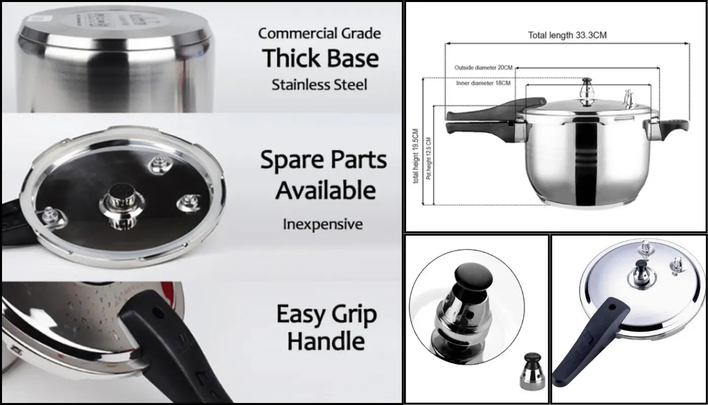 Pressure Cooker Premium 5L Commercial Grade Stainless Steel with Seal ...