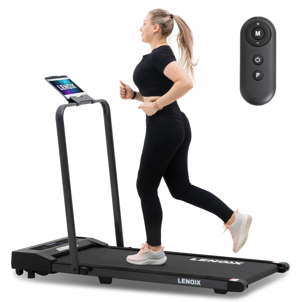 2HP Walking Pad Treadmill w/ Remote, Foldable Handrail, and Tablet Hol ...