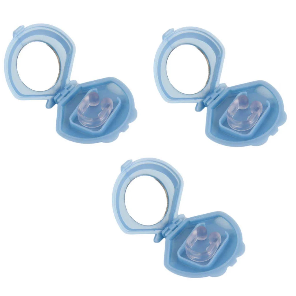 3x Anti Snoring Aid Nose Clips - Silicone Sleeping and Breathing Devic ...