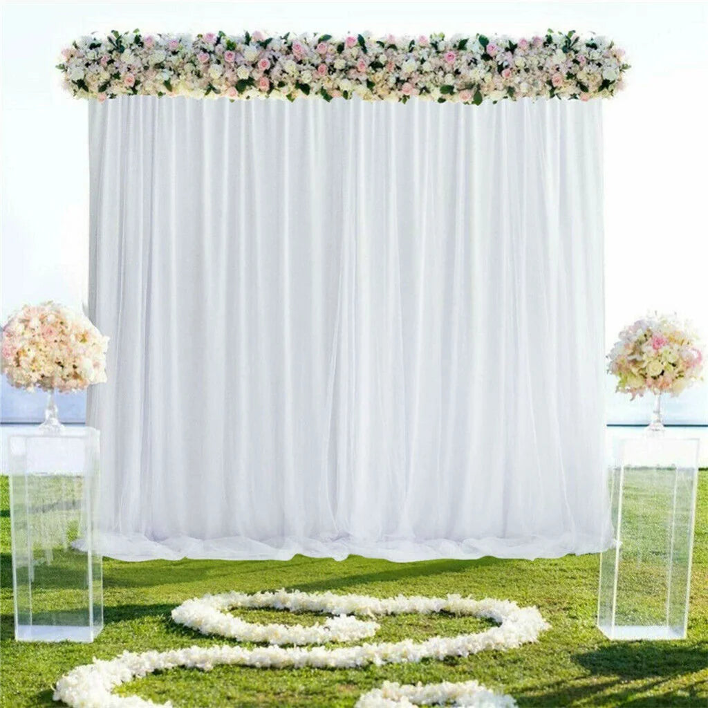 3x3m White Stage Curtain Backdrop – Home My Garden