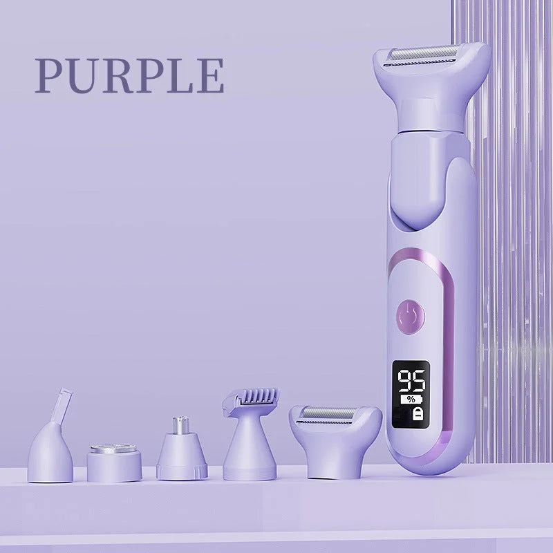 5-in-1 Electric Lady Shaver & Grooming Kit - LCD Display, USB-C Rechar ...
