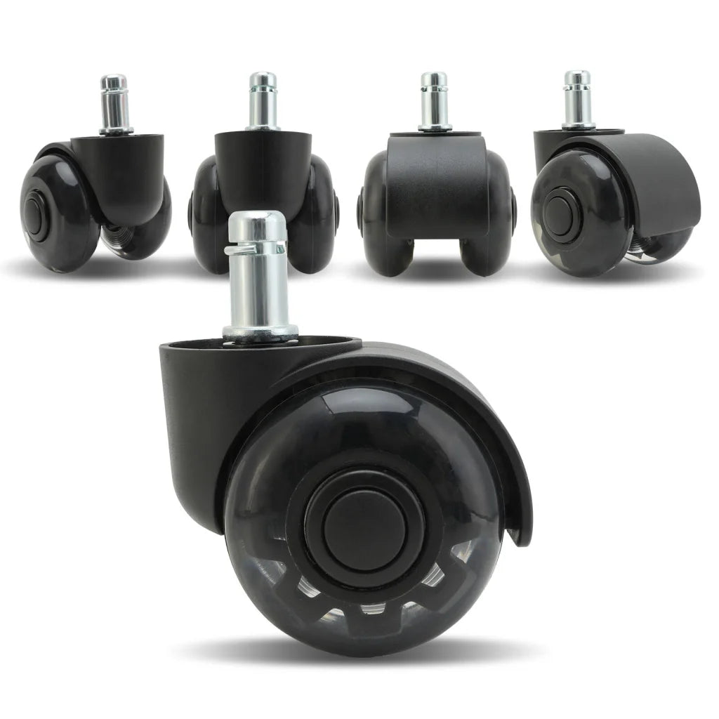 5X 2'' Twin Wheel Office Chair Casters - Slient Smooth, 11x22mm Stem ...