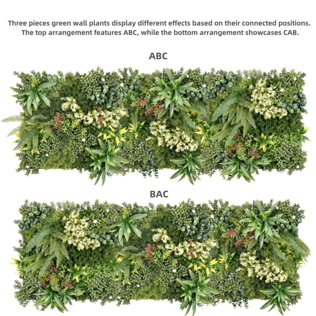 Artificial Plant Wall Grass Panels 3 Pack Vertical Garden Foliage Tile ...
