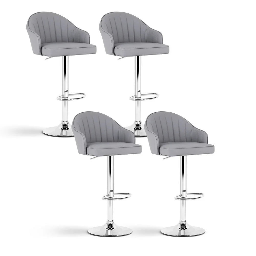 Artiss 4x Bar Stools Kitchen Swivel Gas Lift Counter Chair Shell Leath ...