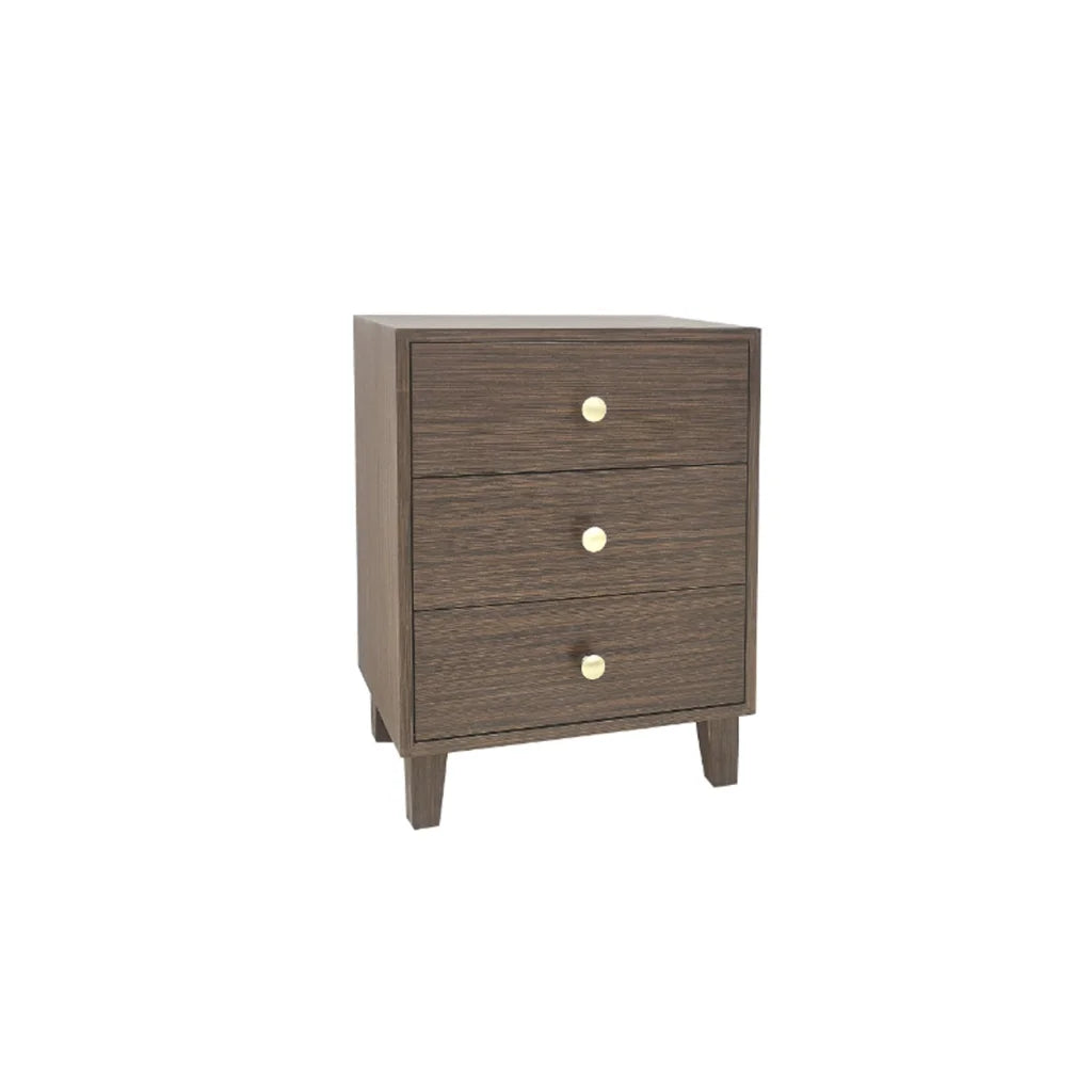 Bedside Table MDF 3 Drawers Side Table Night Stand Storage in Brown Co ...