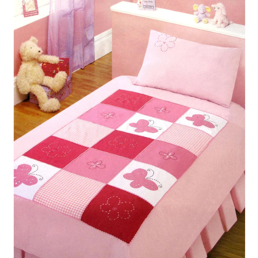 Bindi Butterfly Embroidered Quilt Cover Set Single – Home My Garden