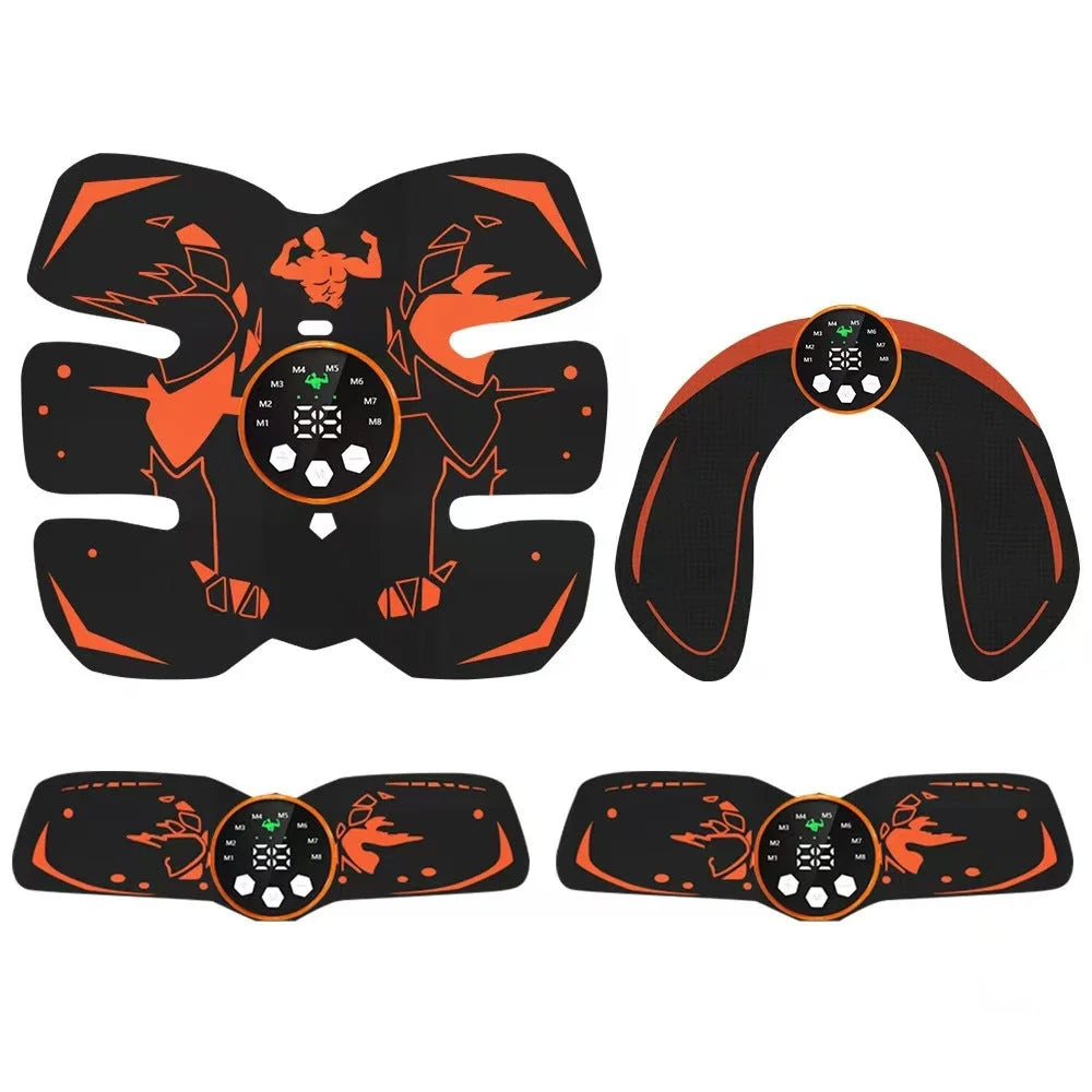 Black and Orange Ultimate EMS Muscle Stimulator Kit - USB Rechargeable ...