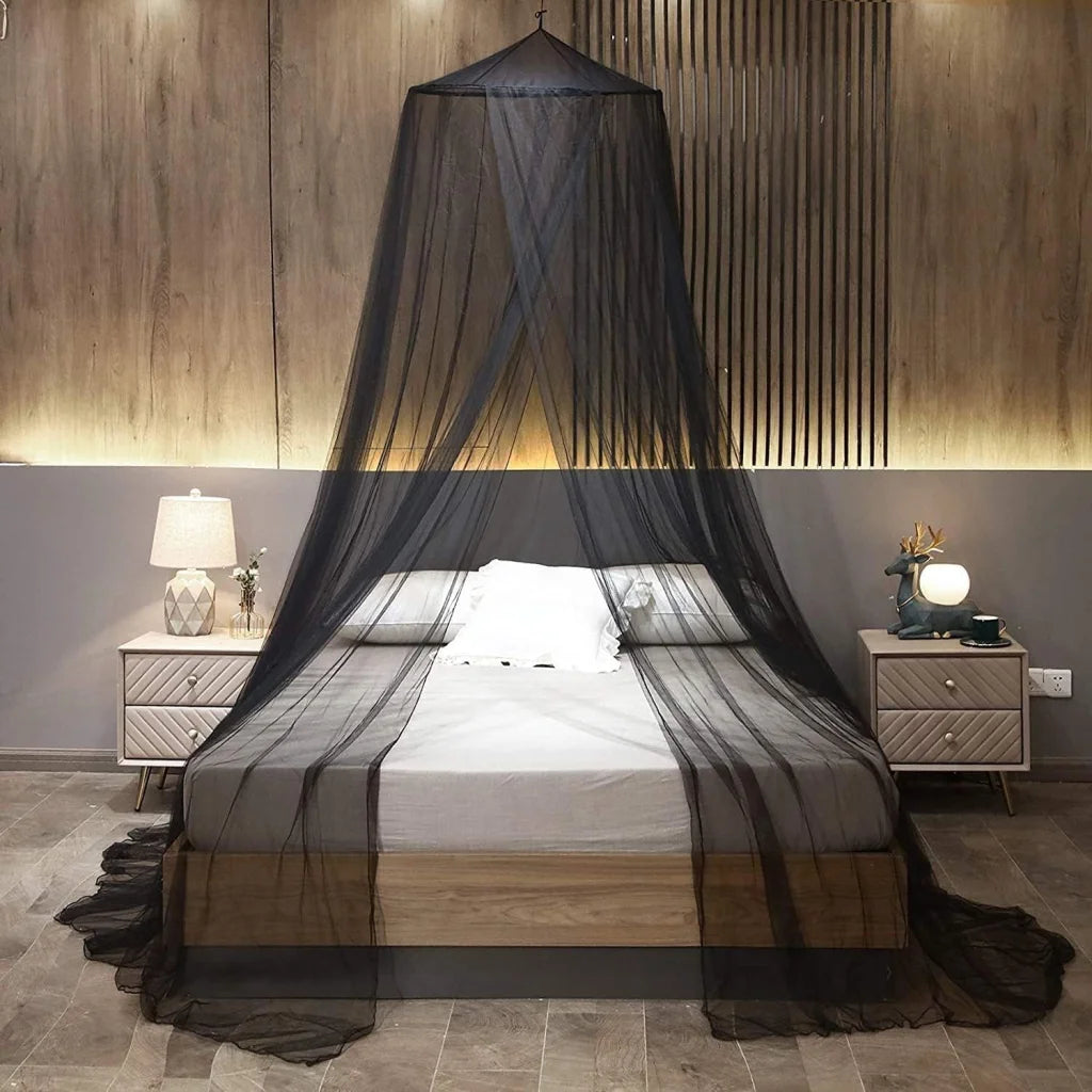 Black Hanging Princess Bed Canopy Mosquito Net - Dome Bedding for Dorm ...