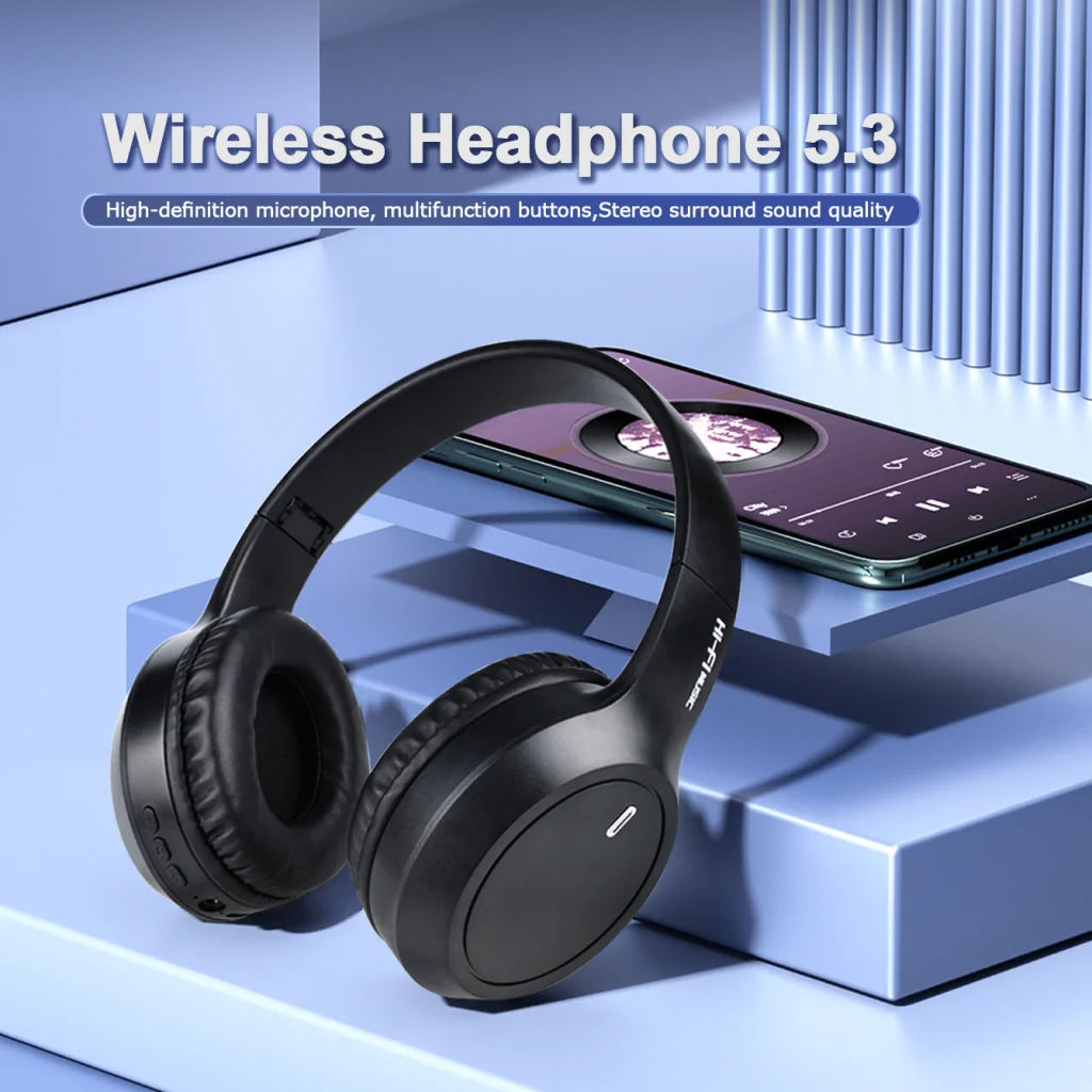Black Over-Ear Wireless Headphones - Immersive Sound, 360º Surround So ...