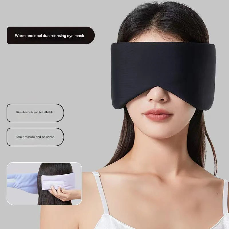 Black Reversible All-Season Sleep Mask - Cooling & Warming with Sound ...