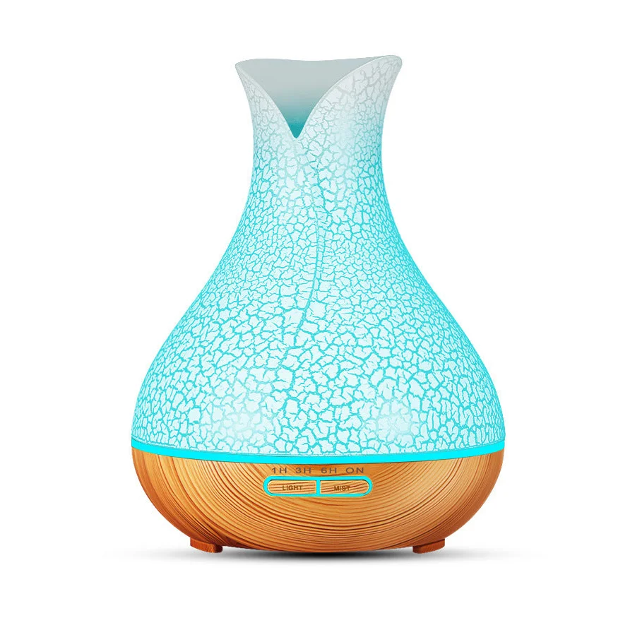 Blue Crack 500ml Wood-Grain Essential Oil Aroma Diffuser with Lattice ...