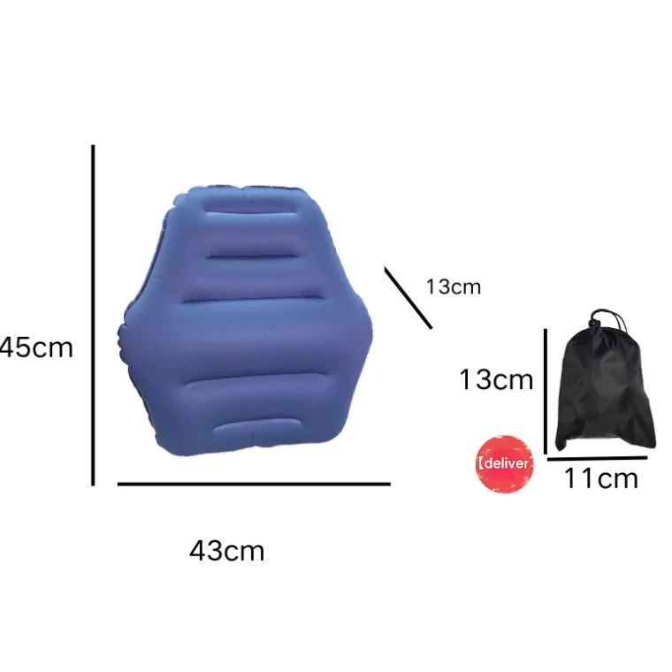 Blue Ultralight Inflatable Lumbar Support Pillow - Portable Ergonomic ...