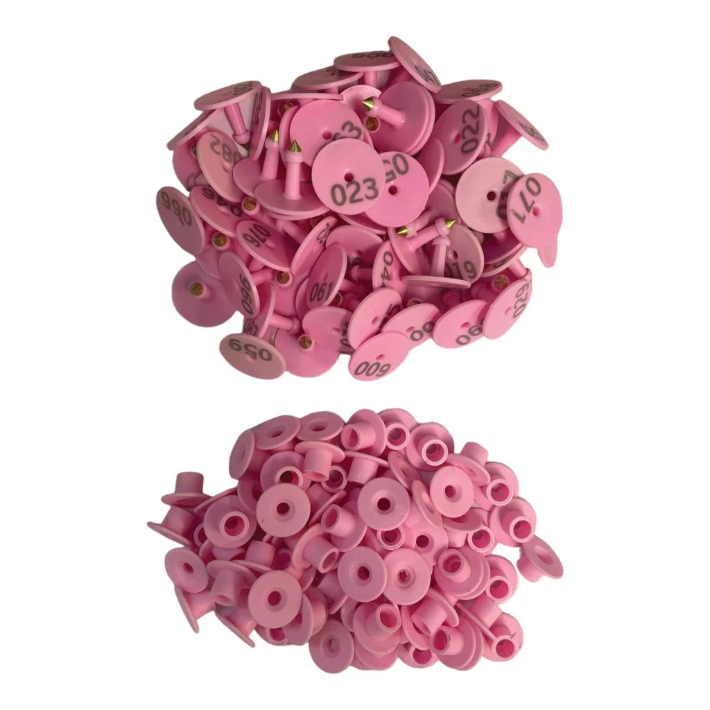Cattle Ear Tags 1-100 Set - Round Pink Pig Sheep Goat Livestock Label ...