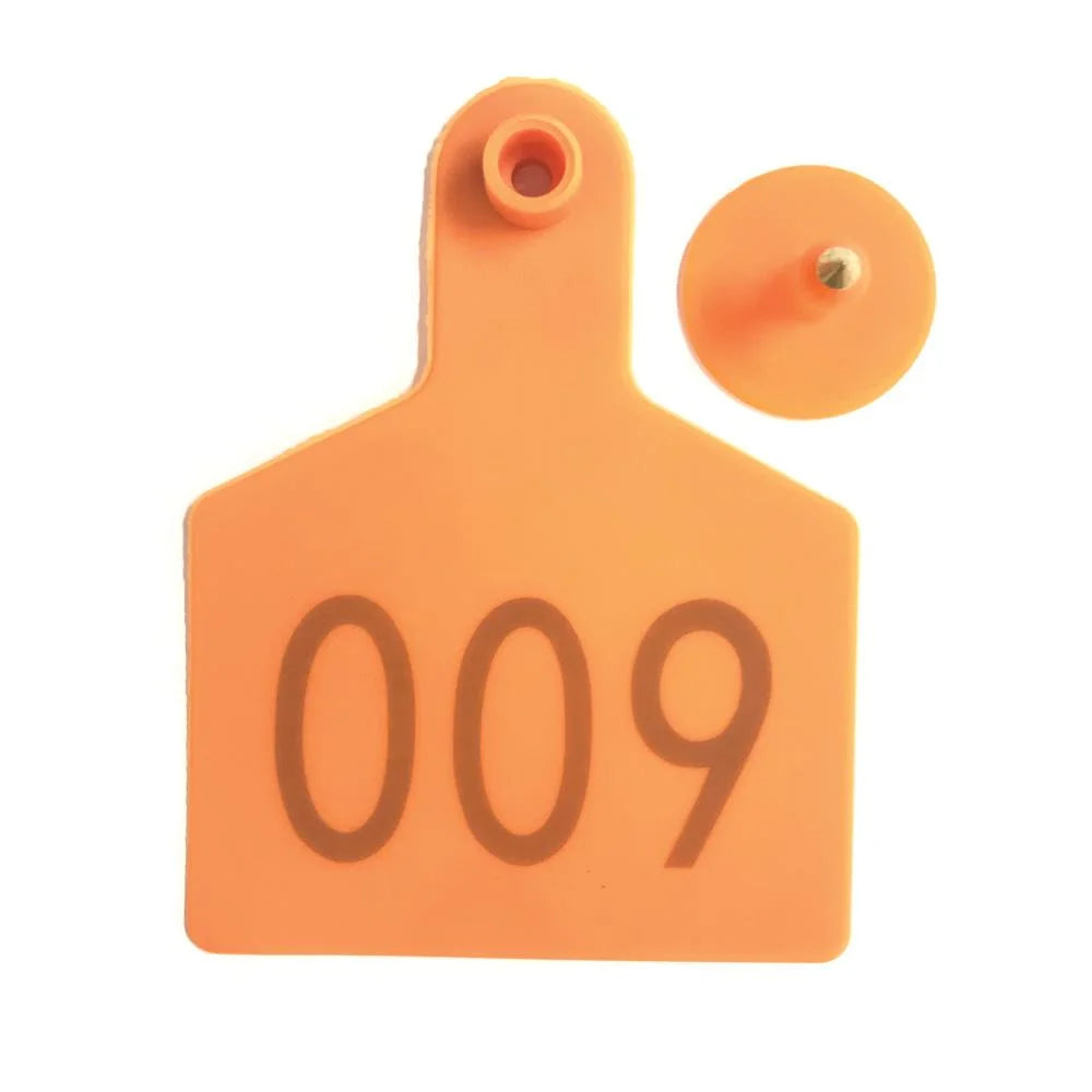 Cattle Ear Tags Set 1-100 7.5x10cm XL Orange Cow Sheep Livestock Label ...