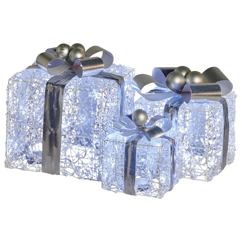 Christabelle Swishmas Set Of 3 Christmas Gift Boxes With Lights With J ...