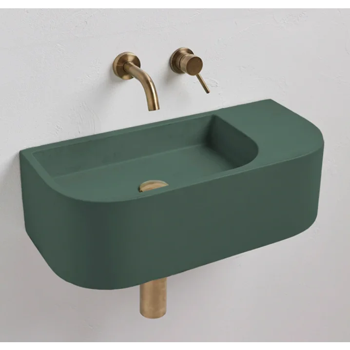 Concrete Cement Wash Basin Wall Hung Counter Top Matte Lake Green New ...
