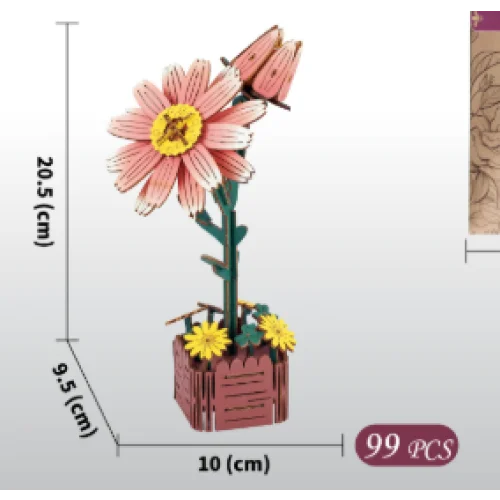 Daisy DIY 3D Wooden Flower Puzzle Toy - Educational Kids' Assembly Set ...