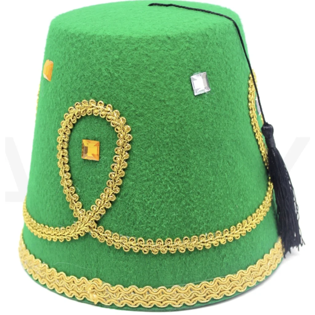 DELUXE TURKISH HAT Red Green Fez Tarboosh Dress Up Costume Party Moroc ...