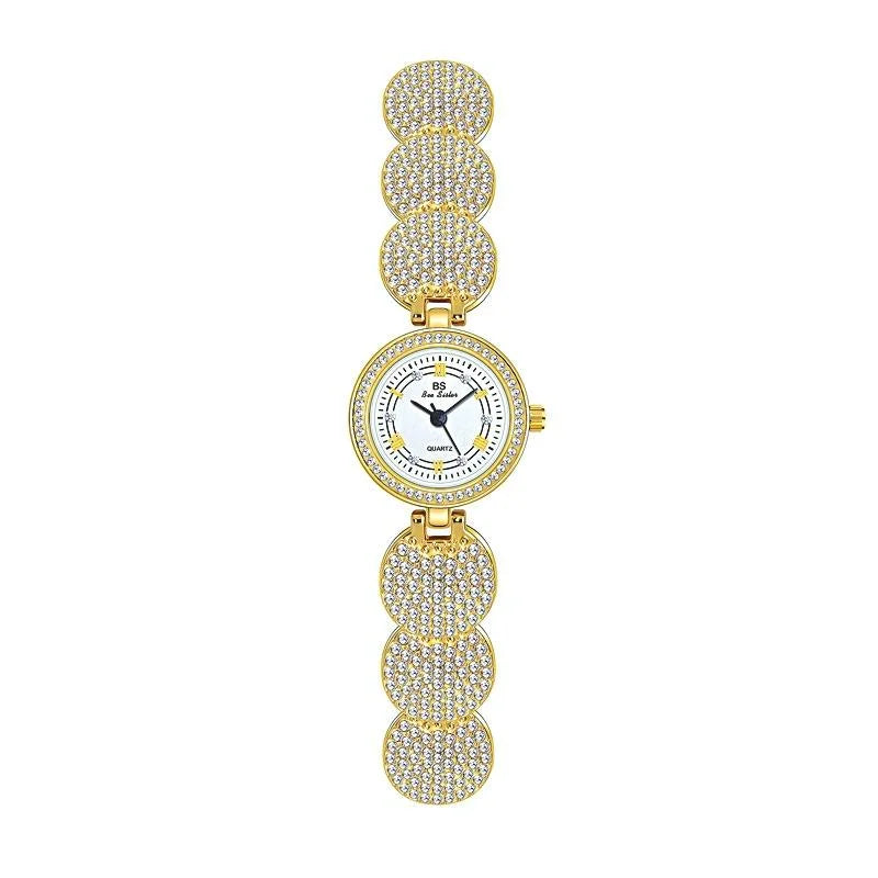 Diamond-inlaid Women Chain Watch - Elegant Accessory - Gold – Home My ...