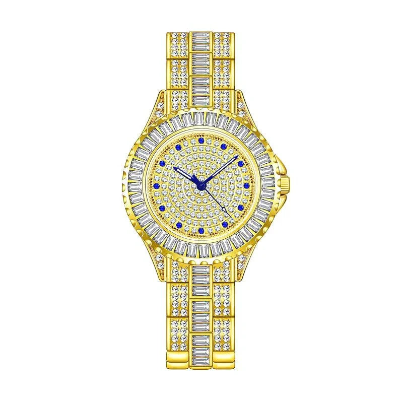 Diamond-inlaid Women Chain Watch - Elegant Jewelry - Gold – Home My Garden
