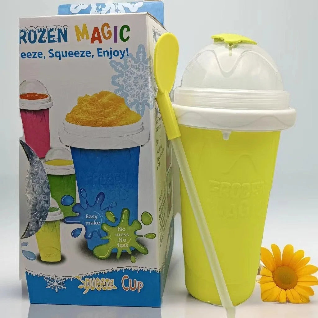 DIY Frozen Magic Slushy Maker Cup - Quick Squeeze Smoothie Cup with Li ...