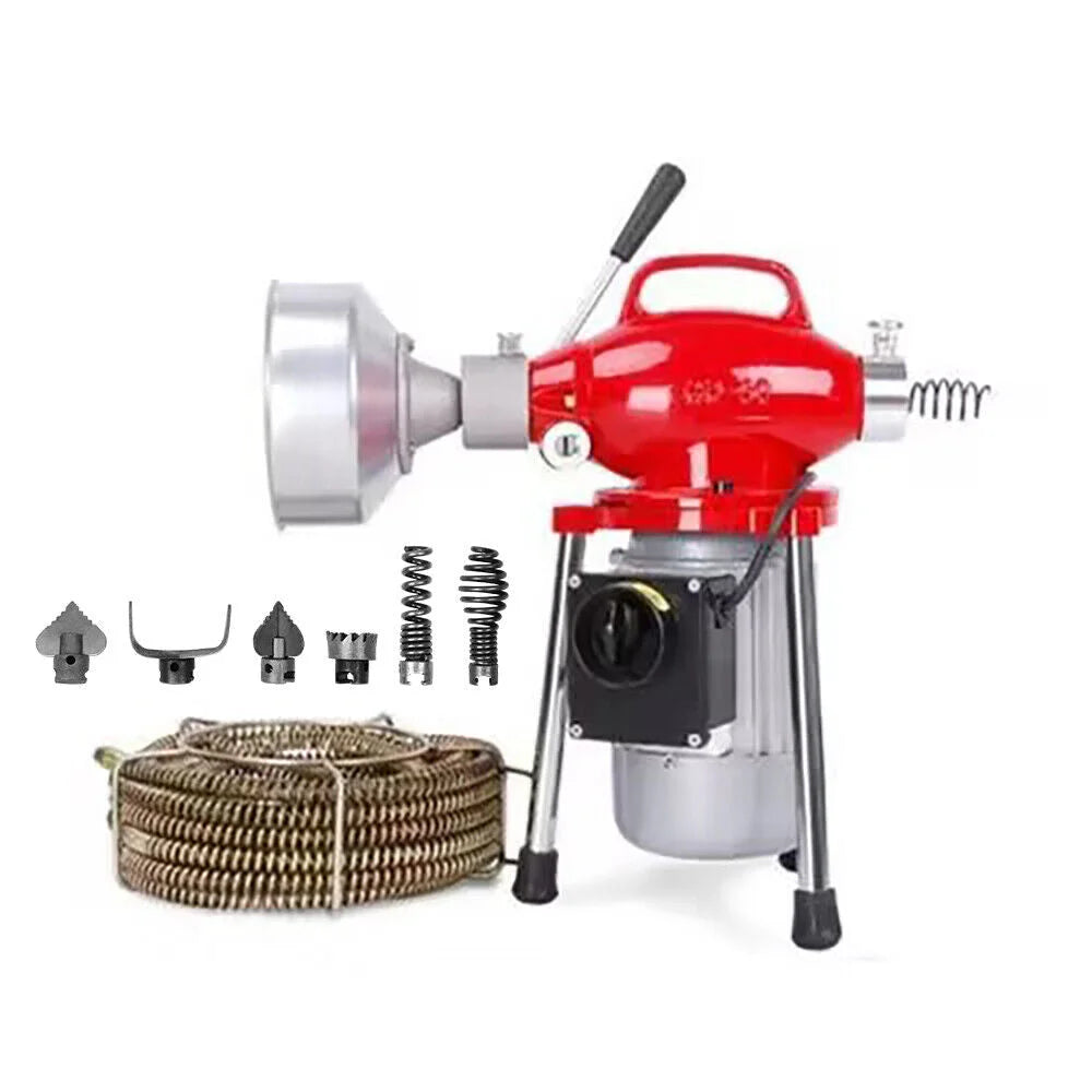 Drain Cleaner 400W Eel Rigid Plumbing Sewerage Pipe Machine with 6 Cut ...