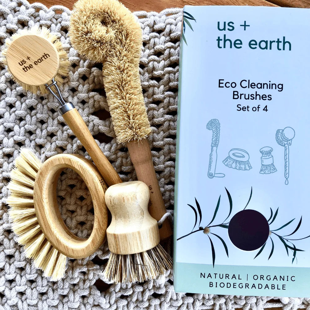 Eco Cleaning Set - Bamboo Scrubbing Brushes (Set of 4) – Home My Garden