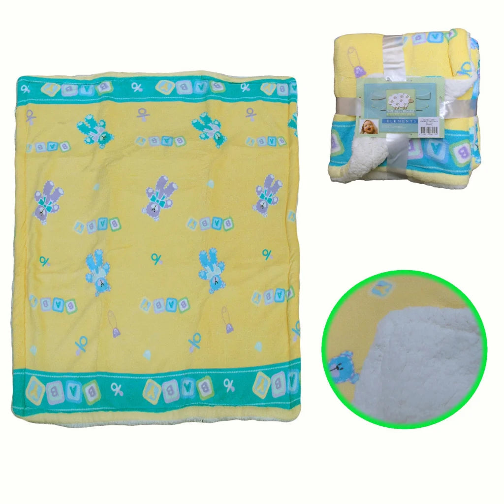 Elements Soft Coral Fleece Baby Blanket 80 x 100 cm - Yellow – Home My ...
