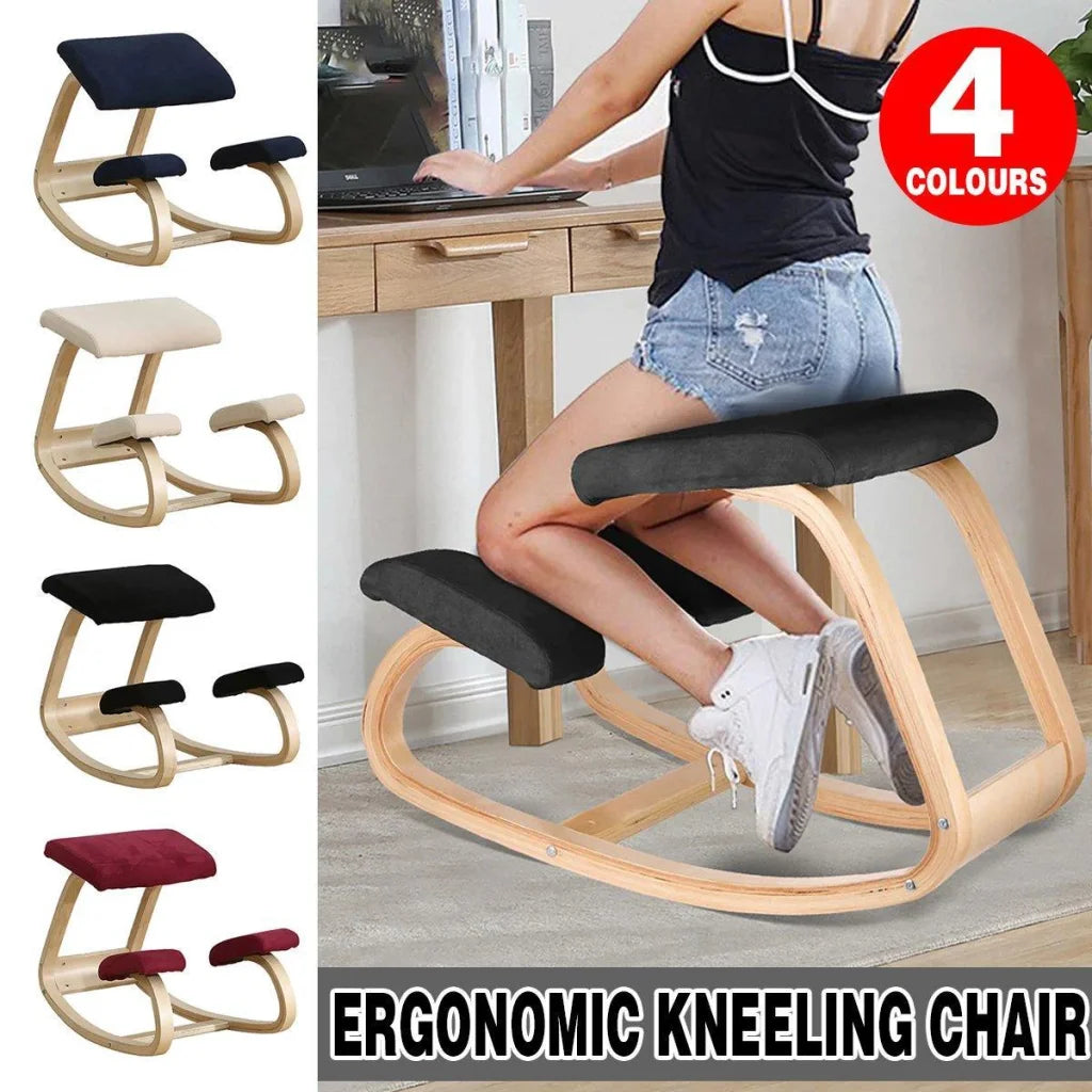 Ergonomic Kneeling Chair Rocking Office Desk Stool Upright Posture Sup ...
