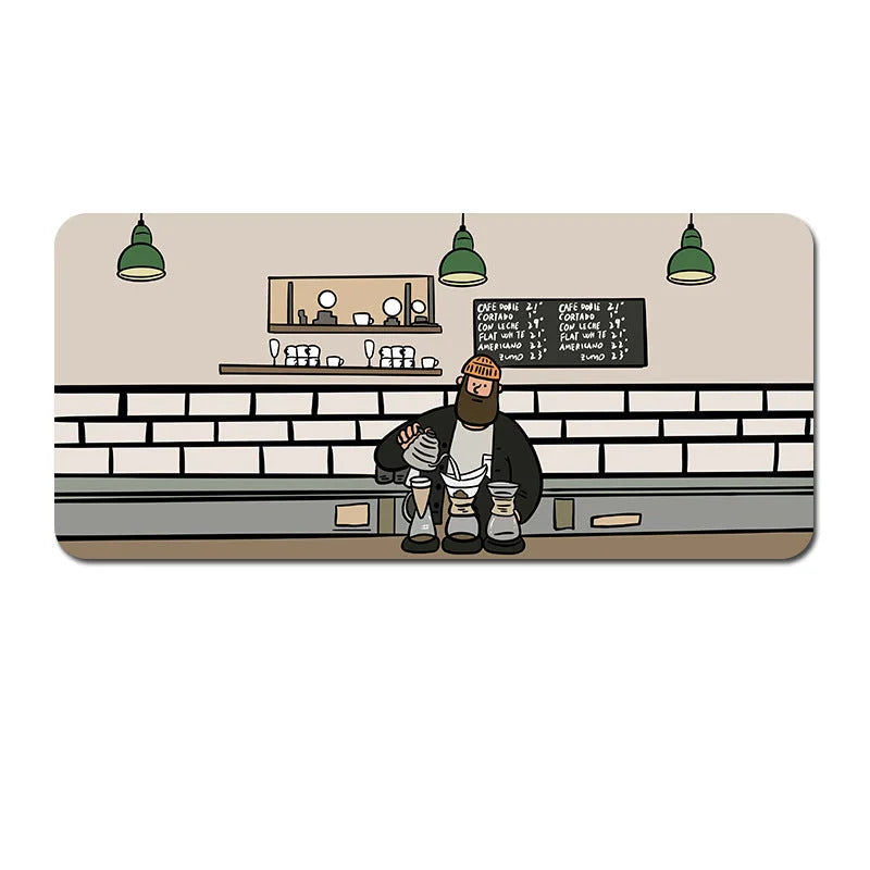 Extended Gaming Mousepad (80x30x0.4cm) - Big Beard Uncle Design, Stitc ...