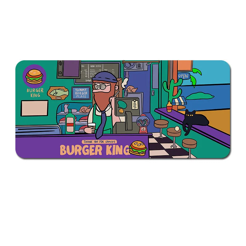 Extended Gaming Mousepad (90x40x0.4cm) - Big Beard Uncle Design, Stitc ...