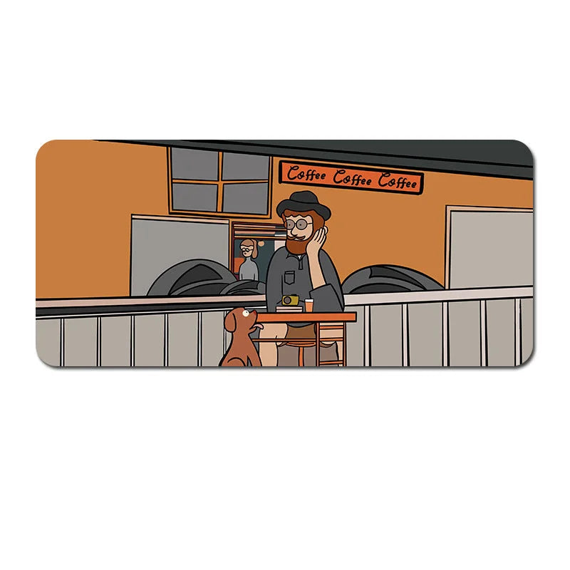 Extended Gaming Mousepad (90x40x0.4cm) - Big Beard Uncle Design, Stitc ...