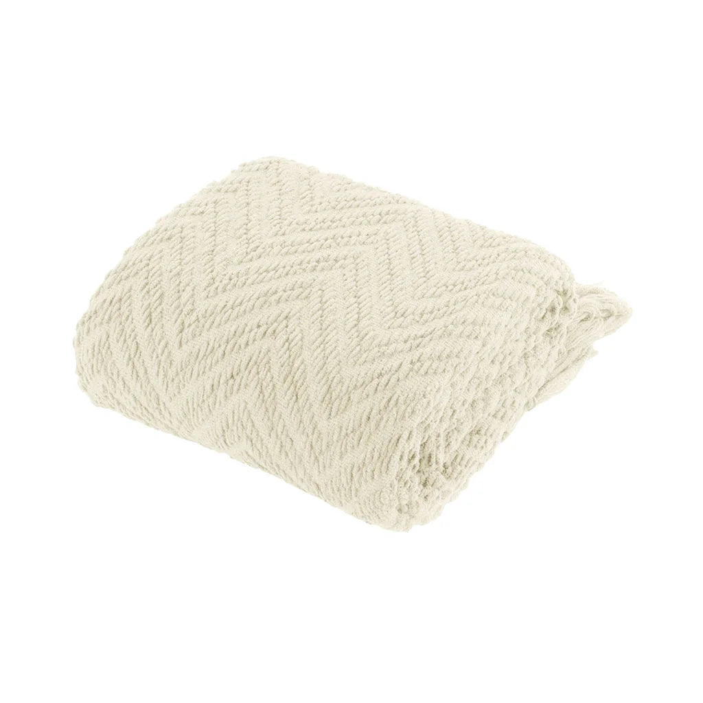 Ezra Cream Knitted Throw Rug - Artex – Home My Garden