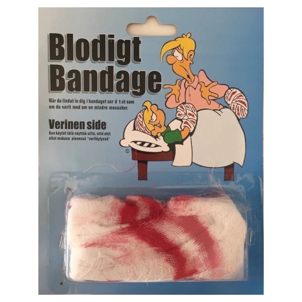 FAKE BLOOD BANDAGE Costume Party Halloween Fancy Dress Tearable Gore ...