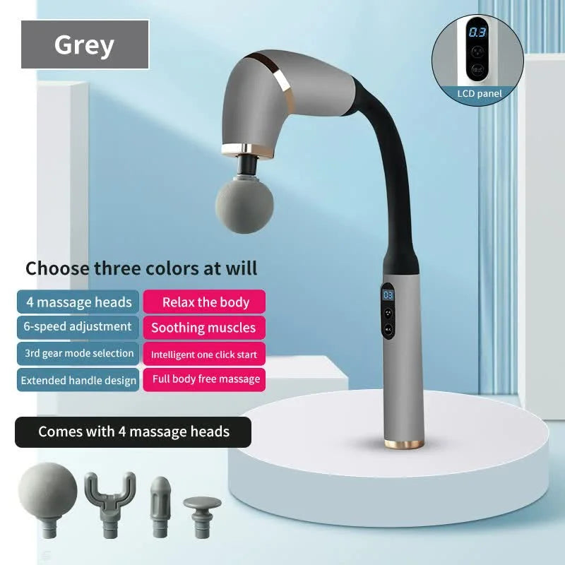 Gray Portable Elbow Massage Gun - 2000 mAh Muscle Relaxation Tool ...