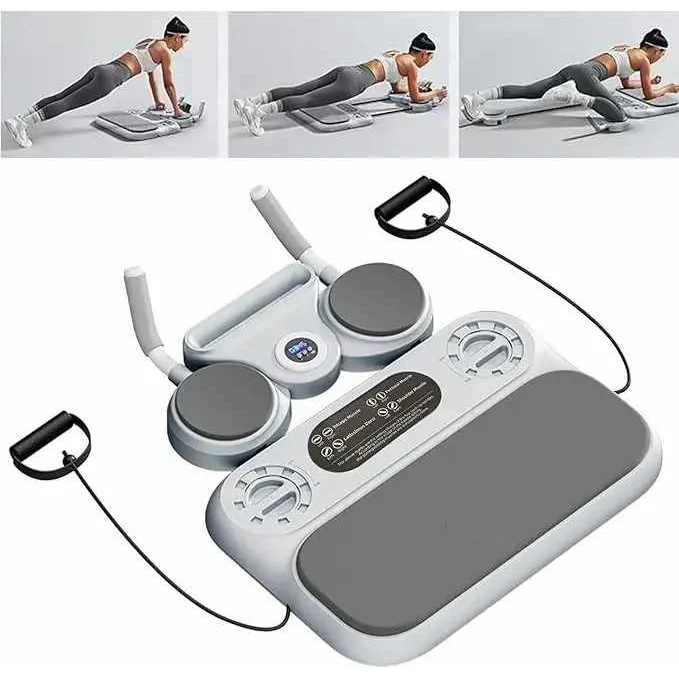Grey 6-in-1 Multifunctional Fitness Board – Ab Wheel, Automatic Reboun ...