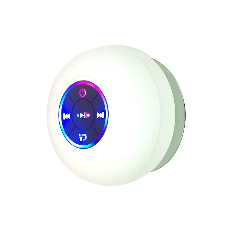 IPX4 Waterproof Bluetooth Shower Speaker with Suction Cup & LED Lights ...