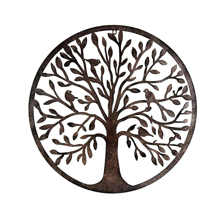 Laser Cut Round Tree Of Life w Birds Wall Art 60cm – Home My Garden