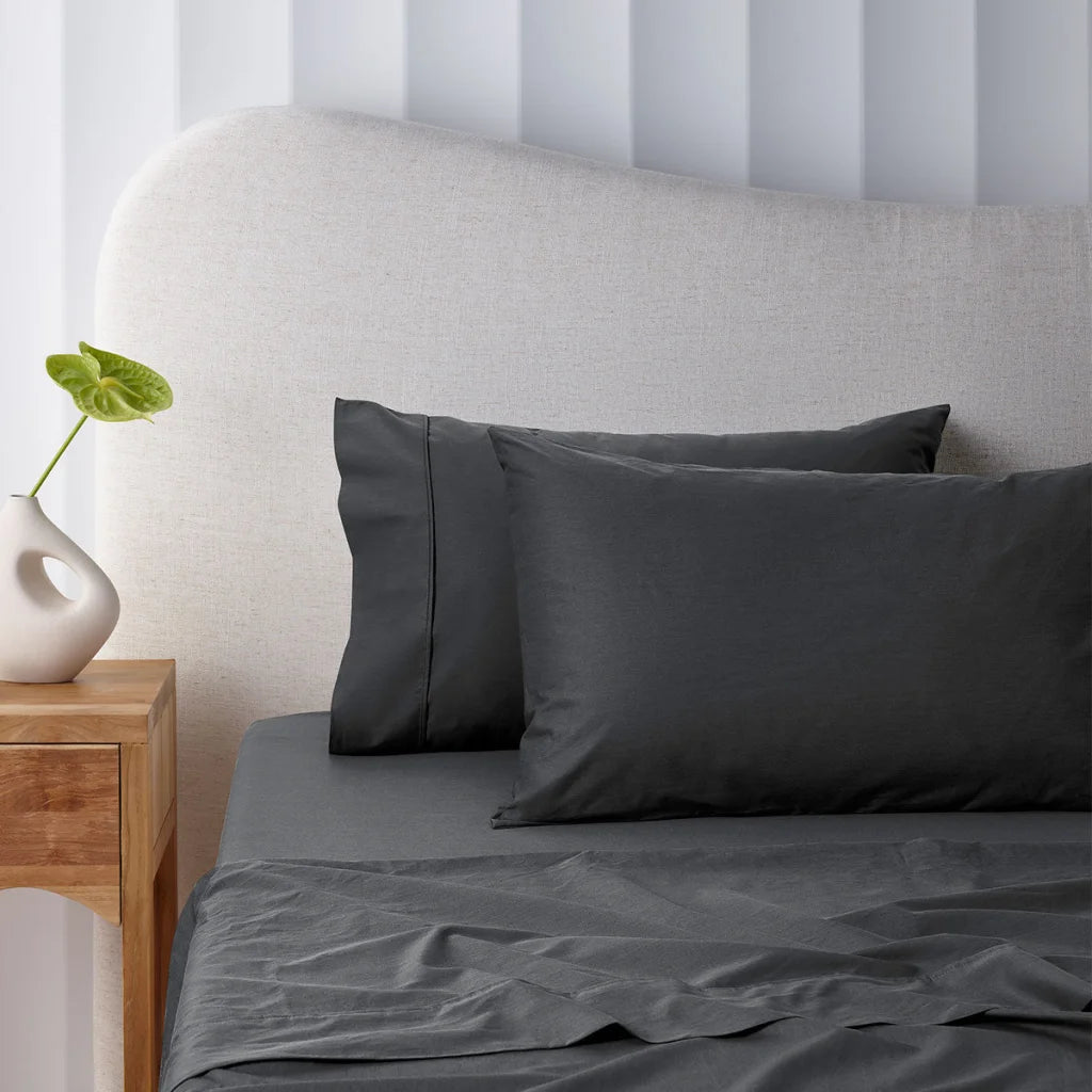 Mega/Super Sheet Set King 400TC Charcoal Bamboo Cotton 50cm Wall Acces ...