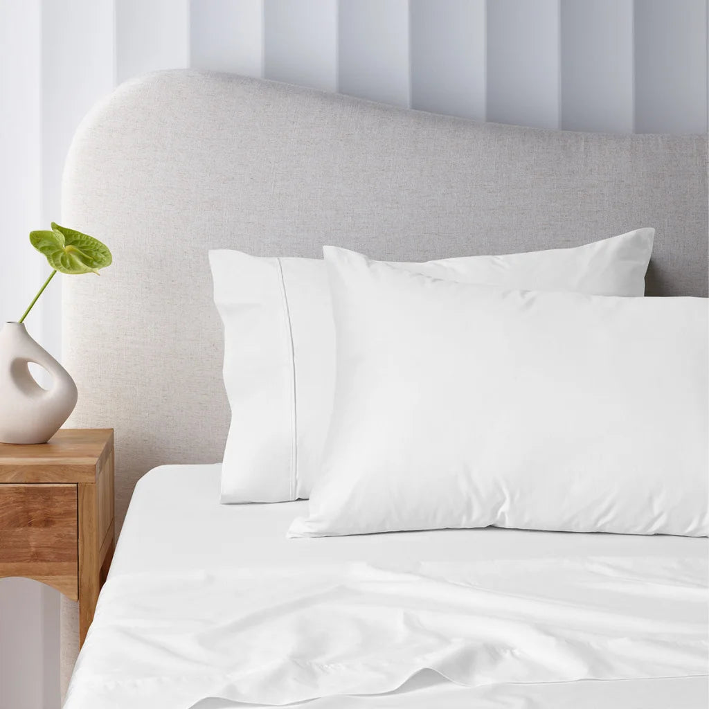 Mega/Super Sheet Set King 400TC White Bamboo Cotton 50cm Wall Accessor ...