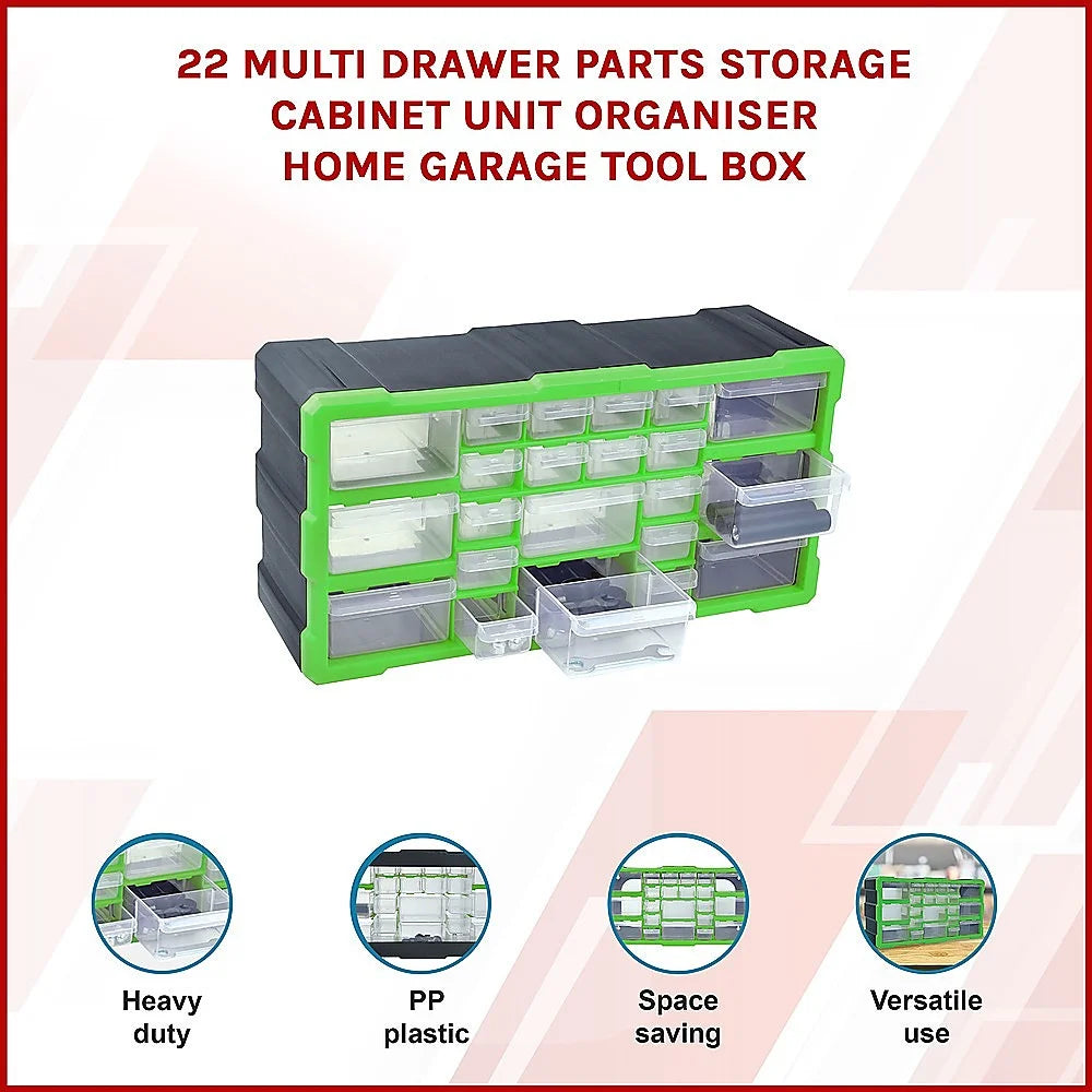 Multi Drawer Parts Storage Cabinet Unit Organizer 22 Home Garage Tool ...