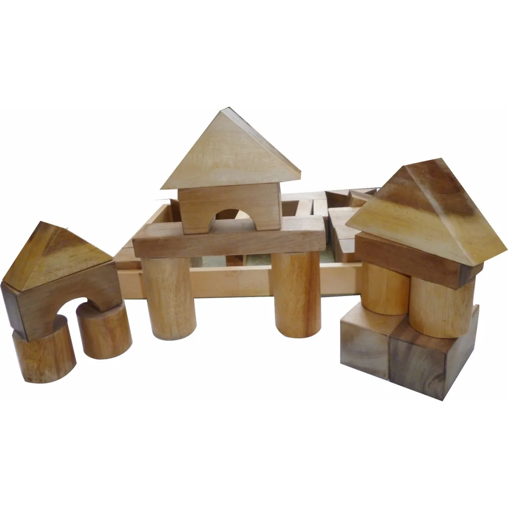 Natural Wood Blocks Set 34 PCS – Home My Garden
