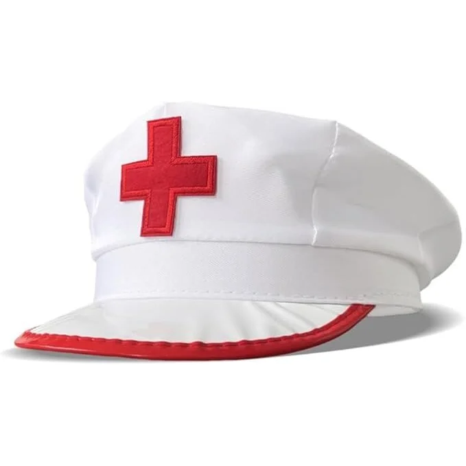 NURSE HAT Doctor Fancy Halloween Party Costume Accessory Cap - White/R ...