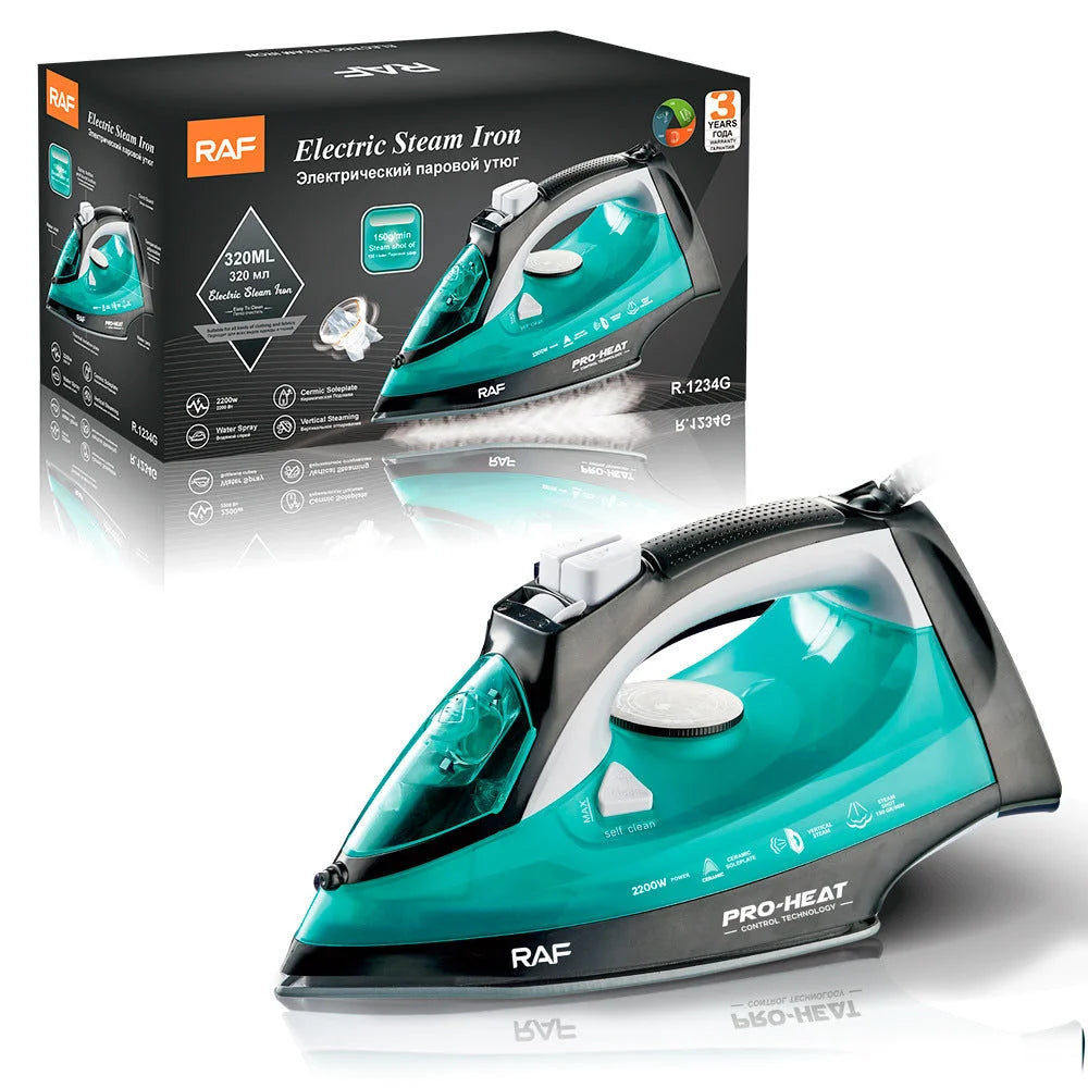 Powerful 2200W Electric Steam Iron with Ceramic Soleplate & Vertical S ...