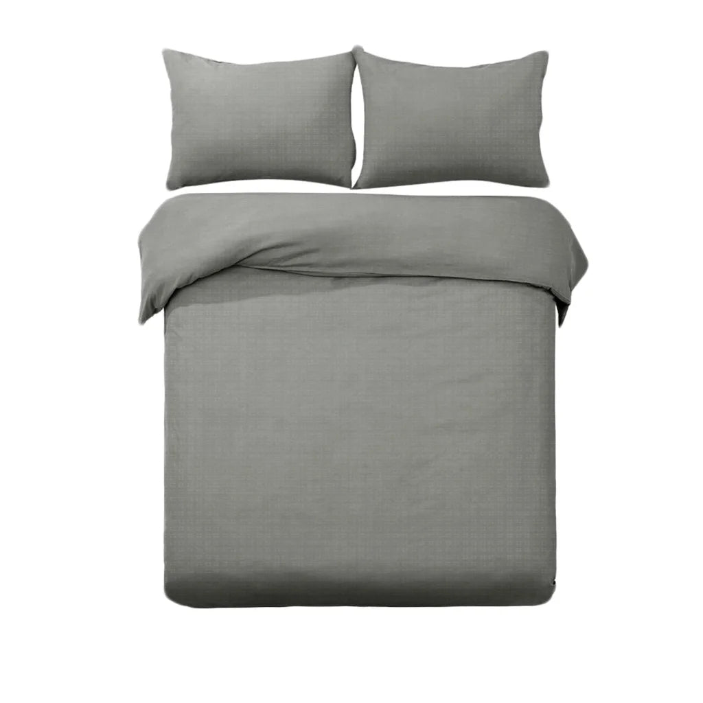 Quilt Cover Set Designer Selection Denver Embossed Grey King – Home My ...