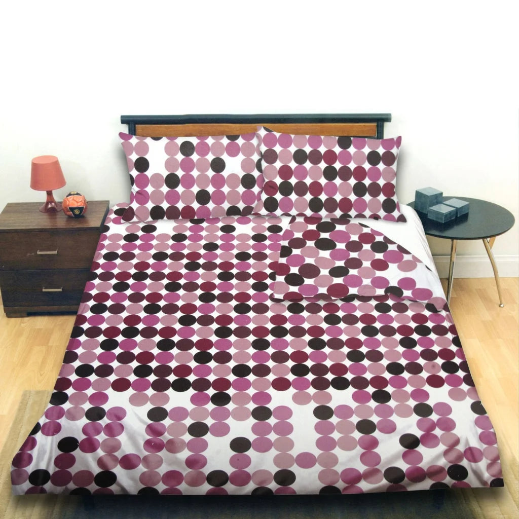 Quilt Cover Set Opus Dots Mauve Queen – Home My Garden