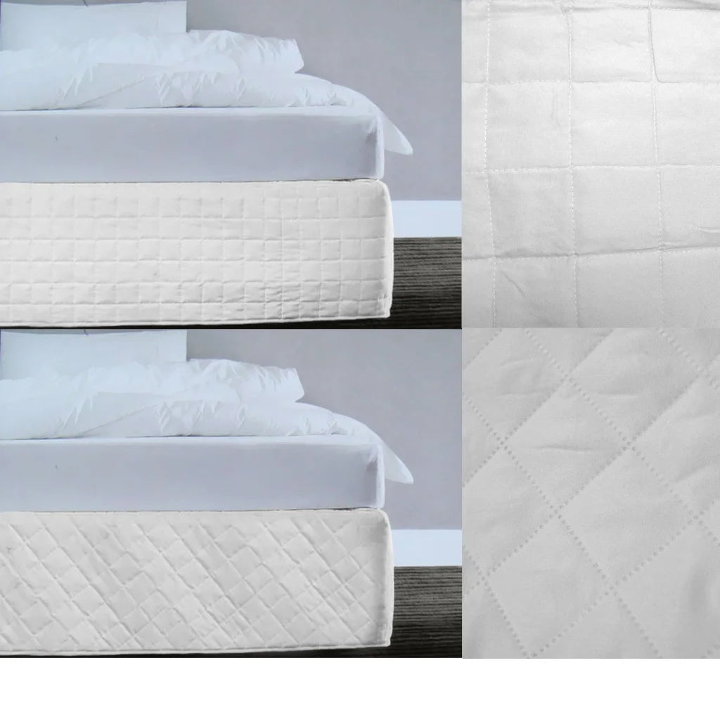 Random Pattern Quilted Valance White Queen - Artex – Home My Garden