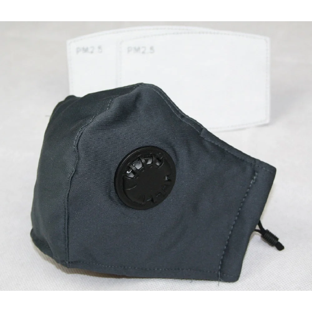 Reusable Cotton Cloth Face Mask w 2 PM2.5 Filters Adjustable w Breathi ...