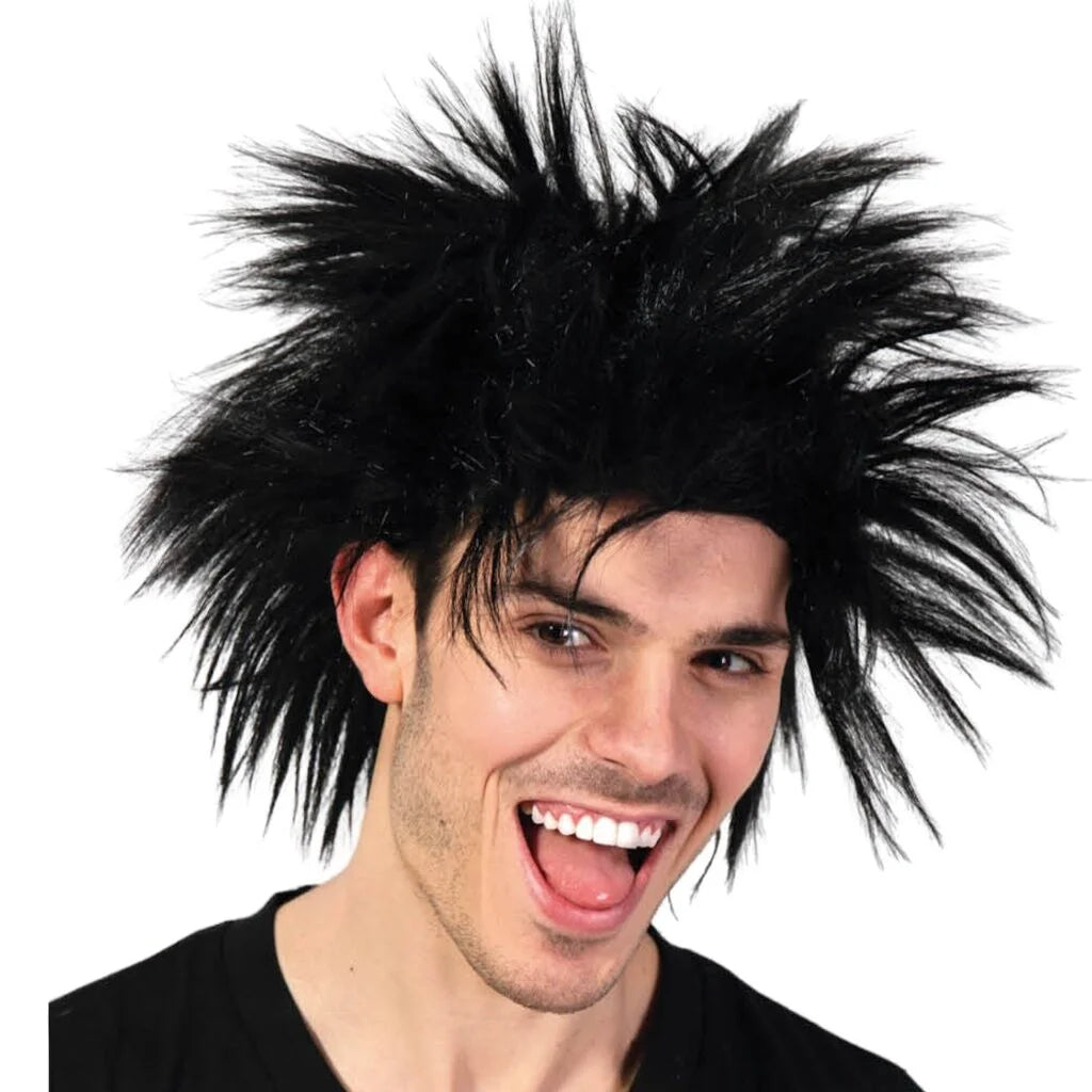 ROCKSTAR WIG Punk Costume Party Fancy Spiky Hair Disco Dress 70s 80s R ...